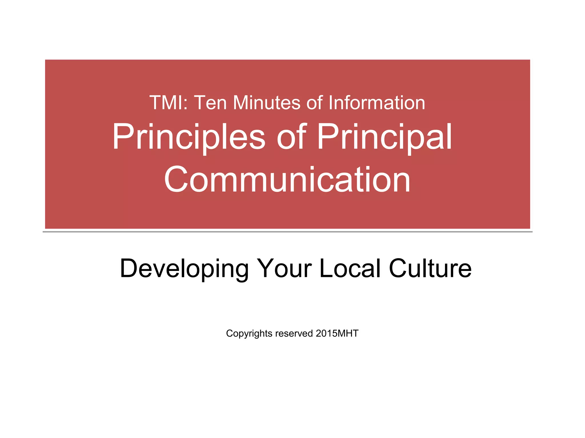 Tmi principles of principal communication | PPT