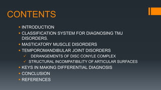 Temporomandibular joint disorders | PPTX