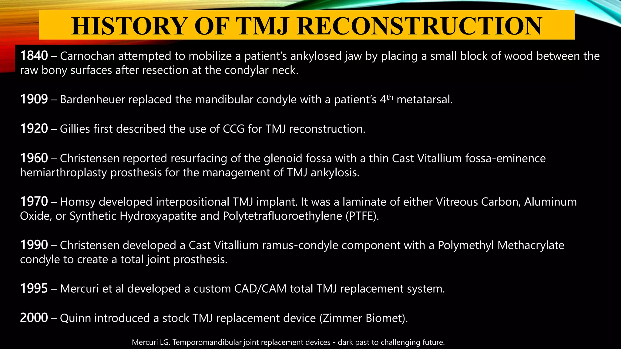 TMJ RECONSTRUCTION | PPTX