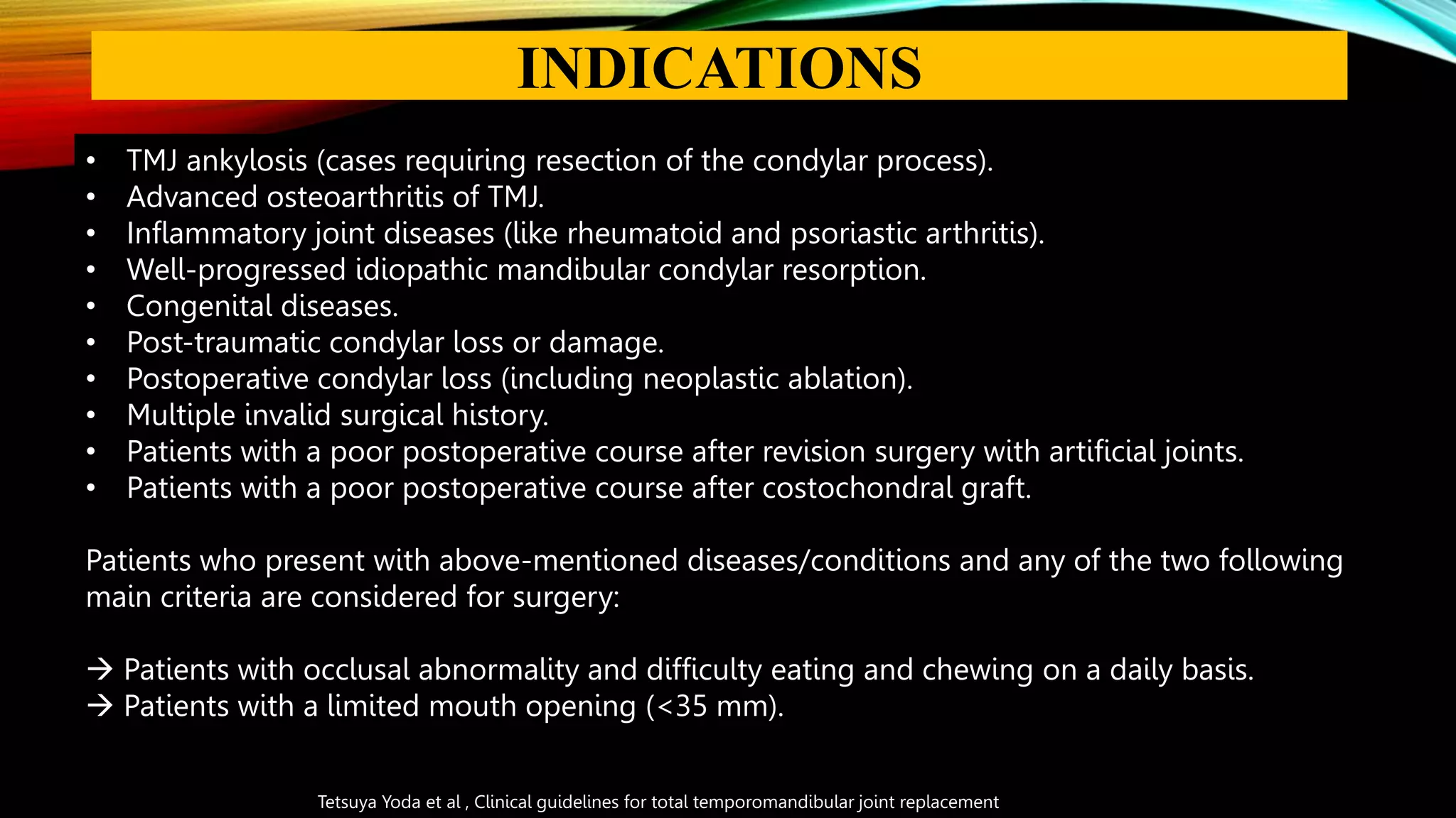 TMJ RECONSTRUCTION | PPTX