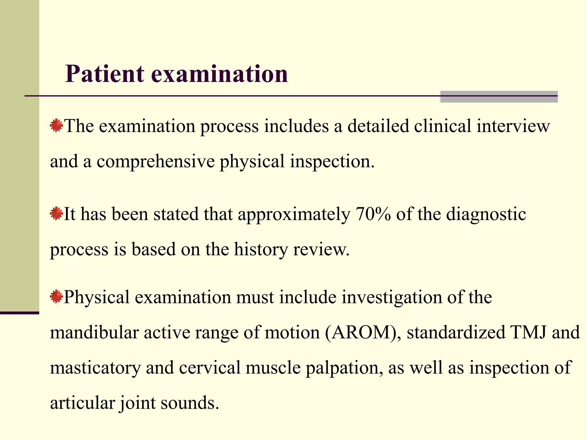 examination of temporomandibular joint disorders in orthodontic ...
