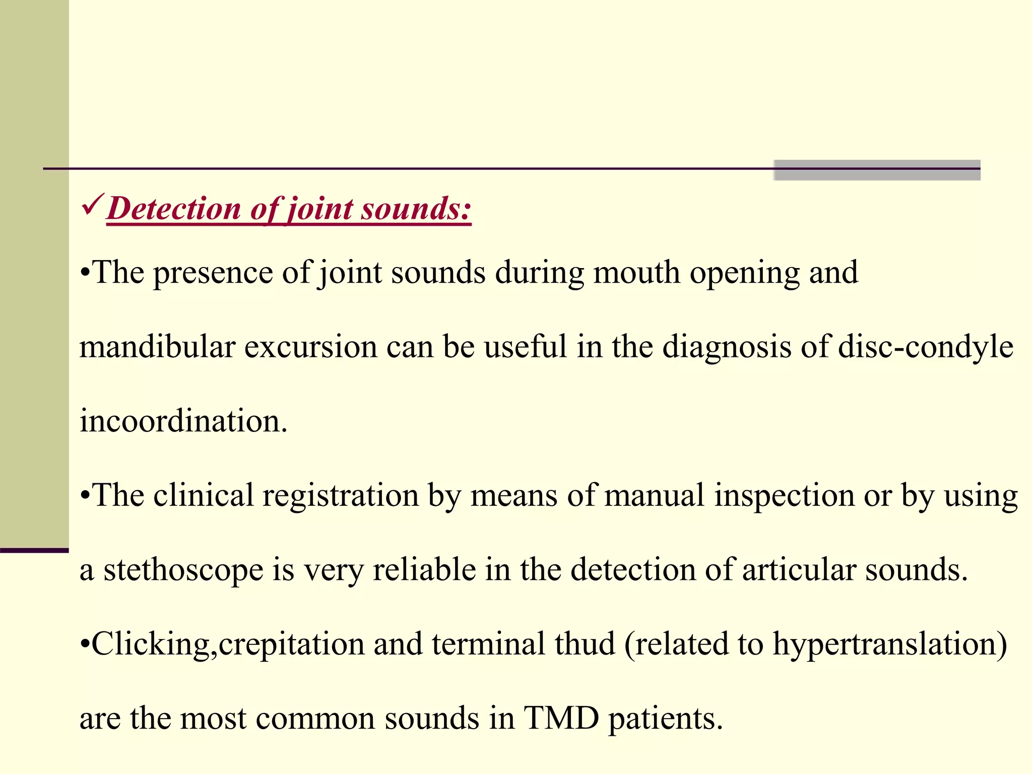 examination of temporomandibular joint disorders in orthodontic ...