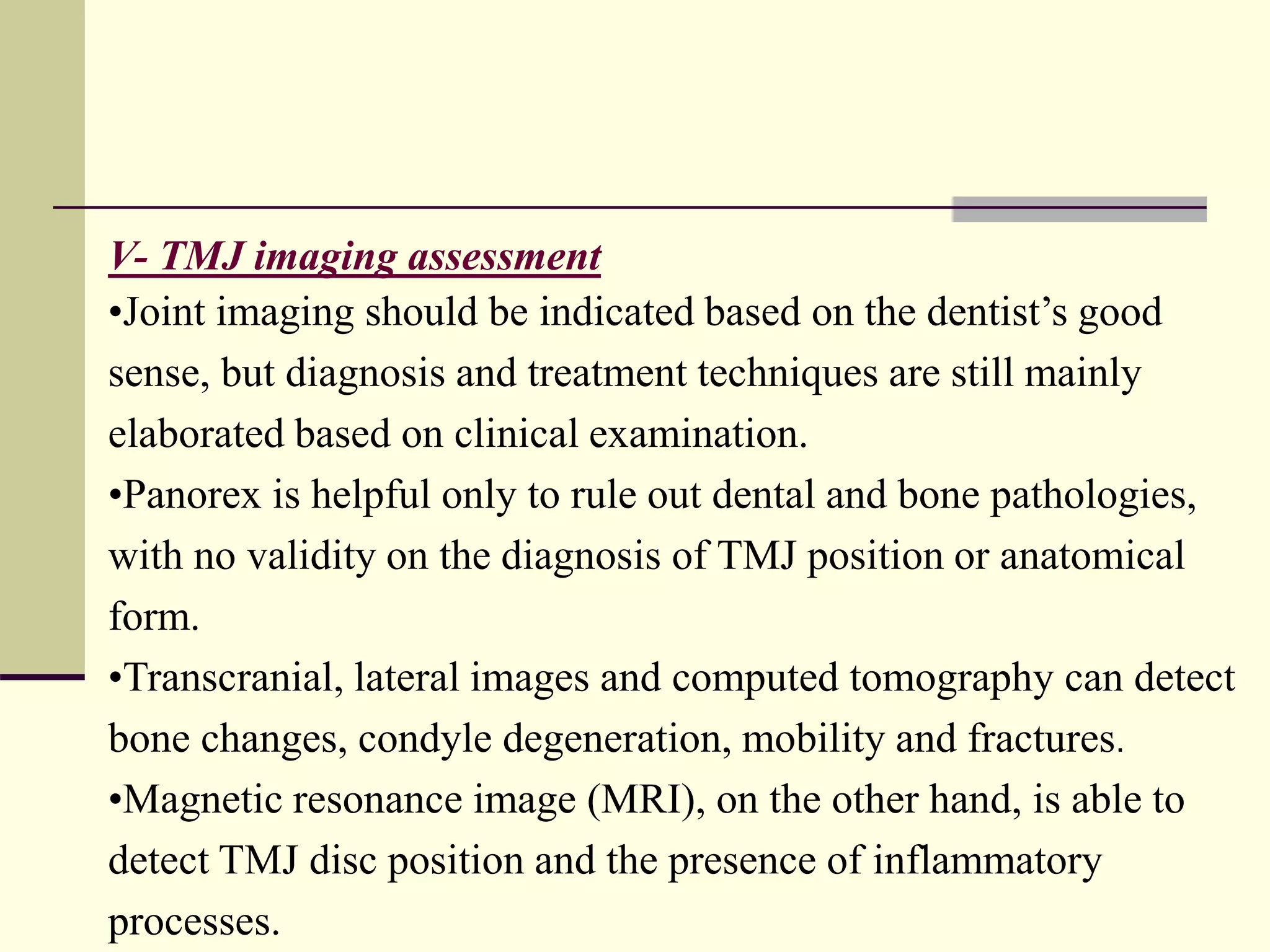 examination of temporomandibular joint disorders in orthodontic ...