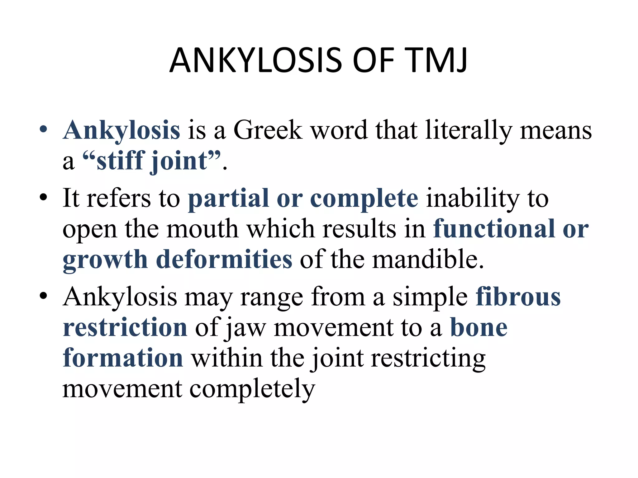 Tmj ankylosis | PPTX