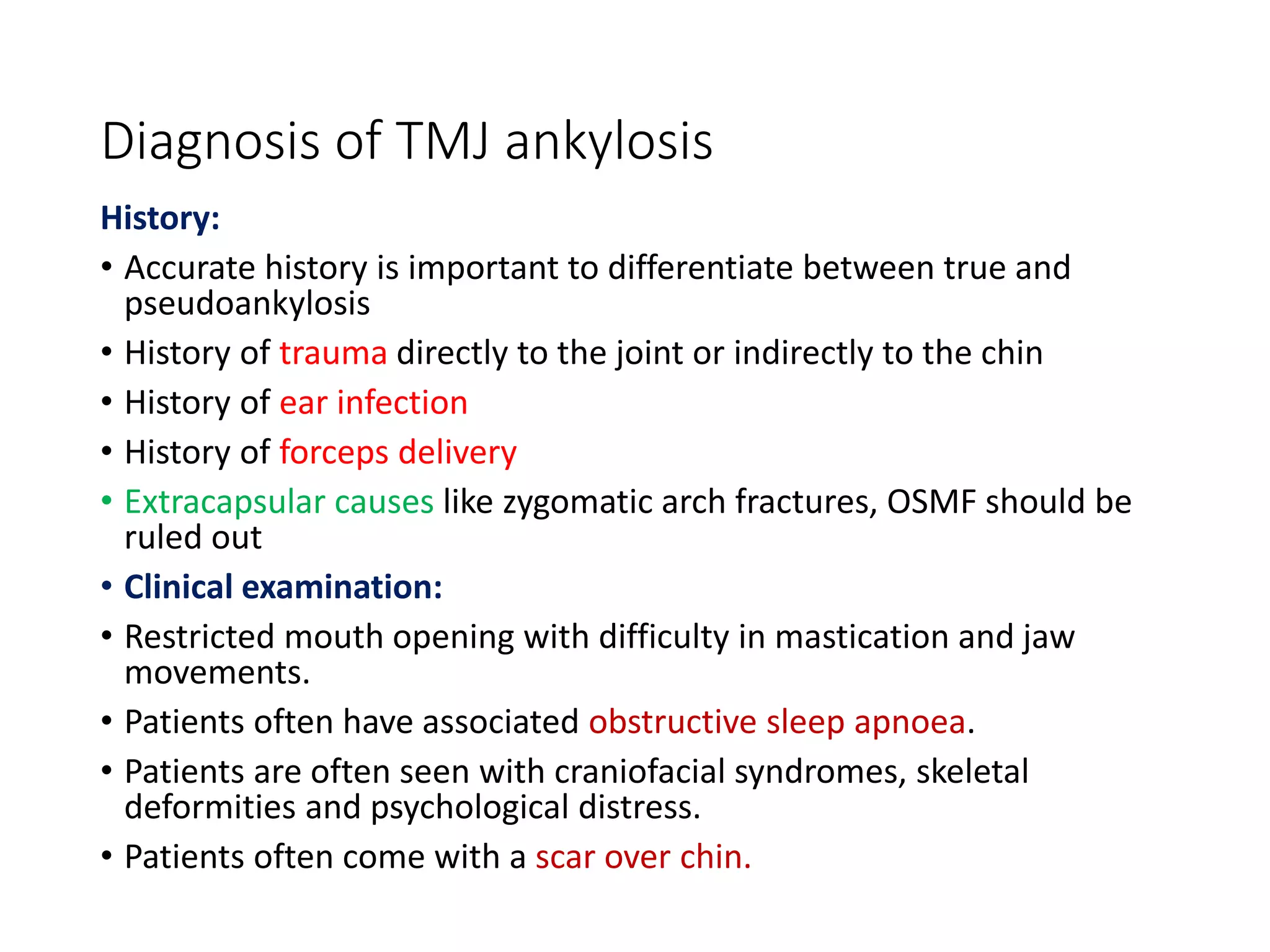 Temporomandibular joint ankylosis and its management | PPTX