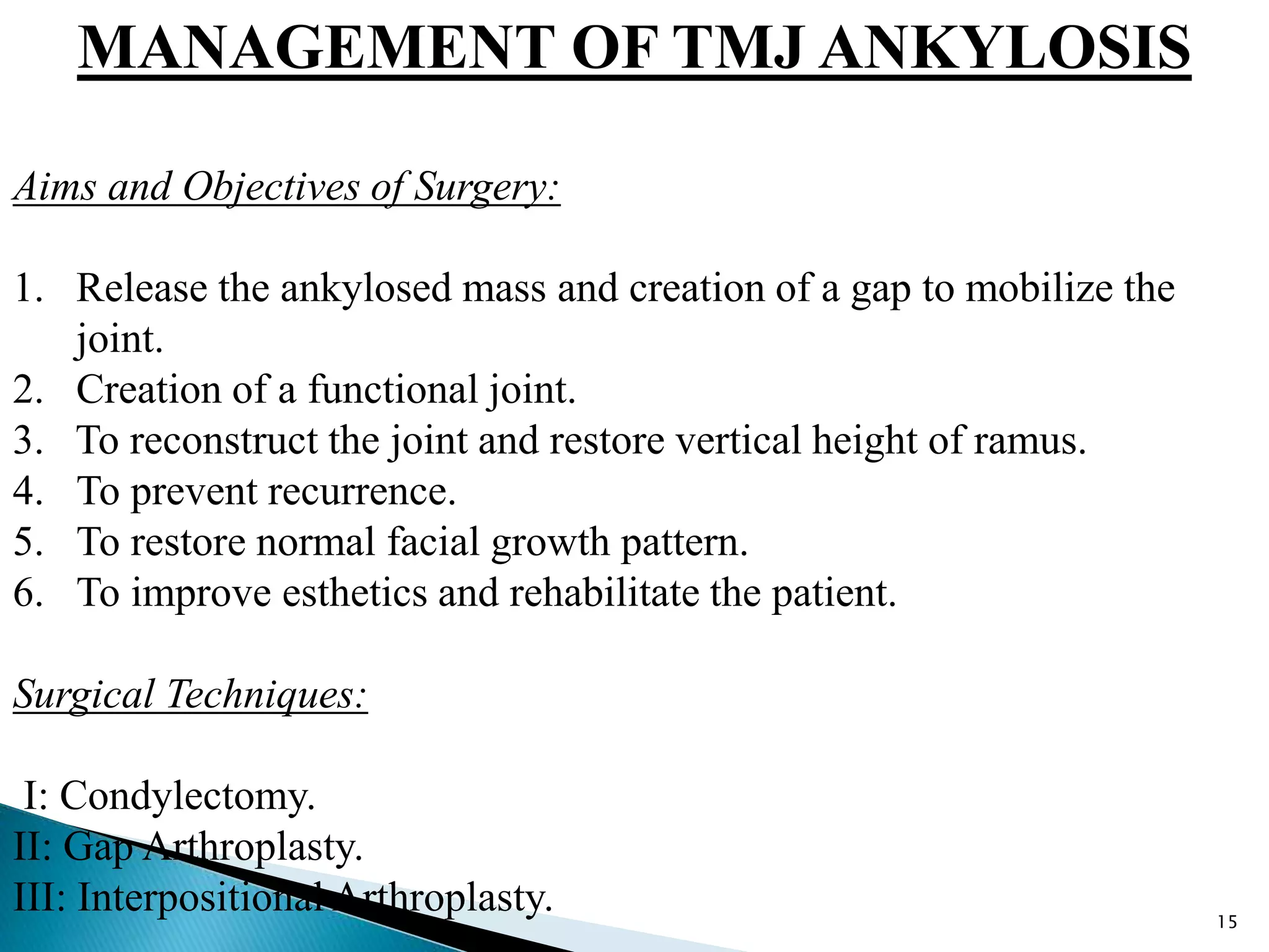 TMJ Ankylosis | PPTX