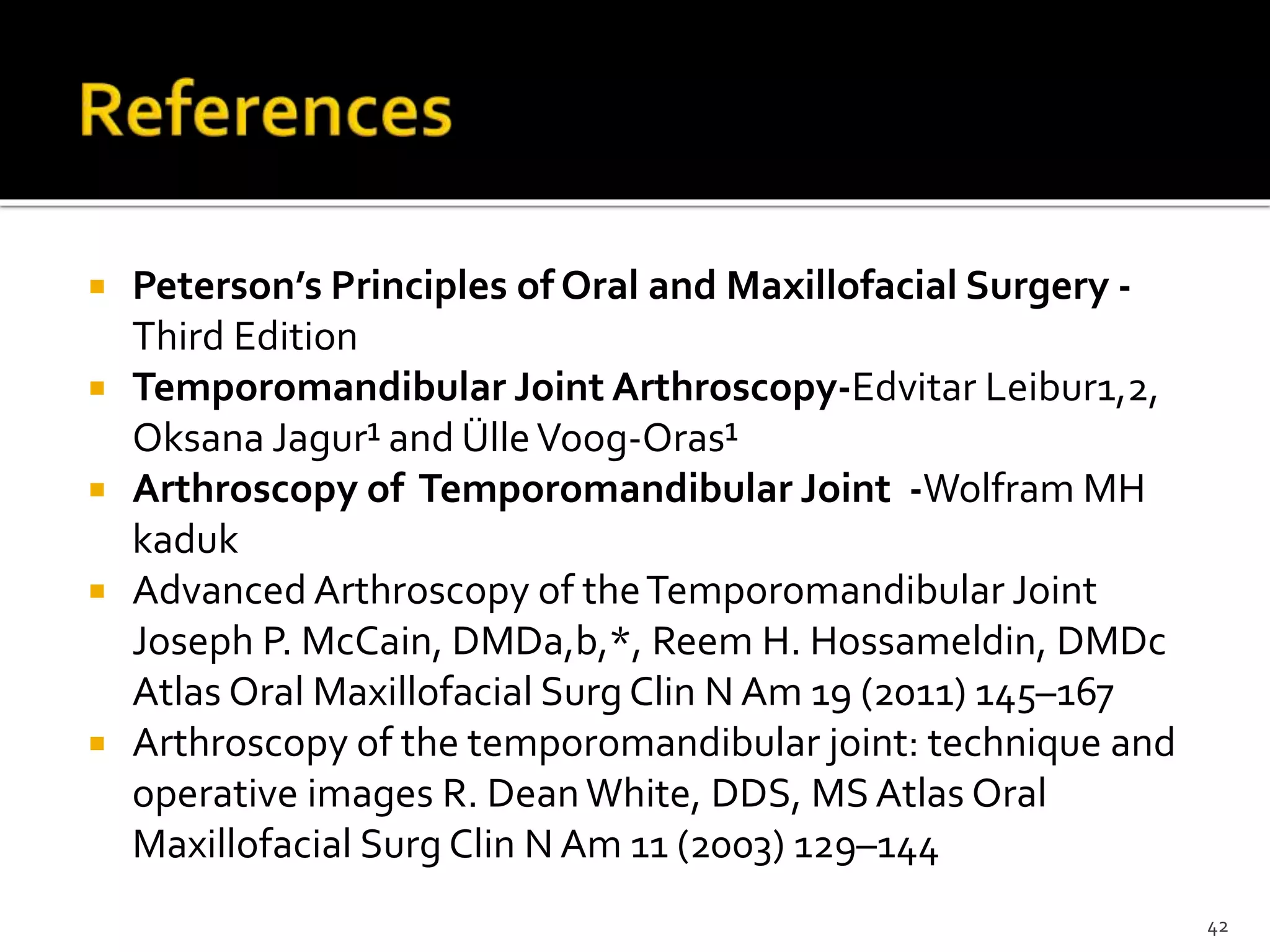Tmj arthroscopy | PPTX