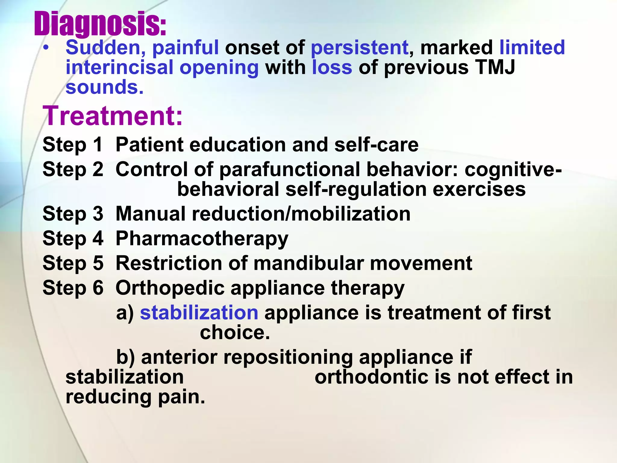 TMJ diagnosis | PDF