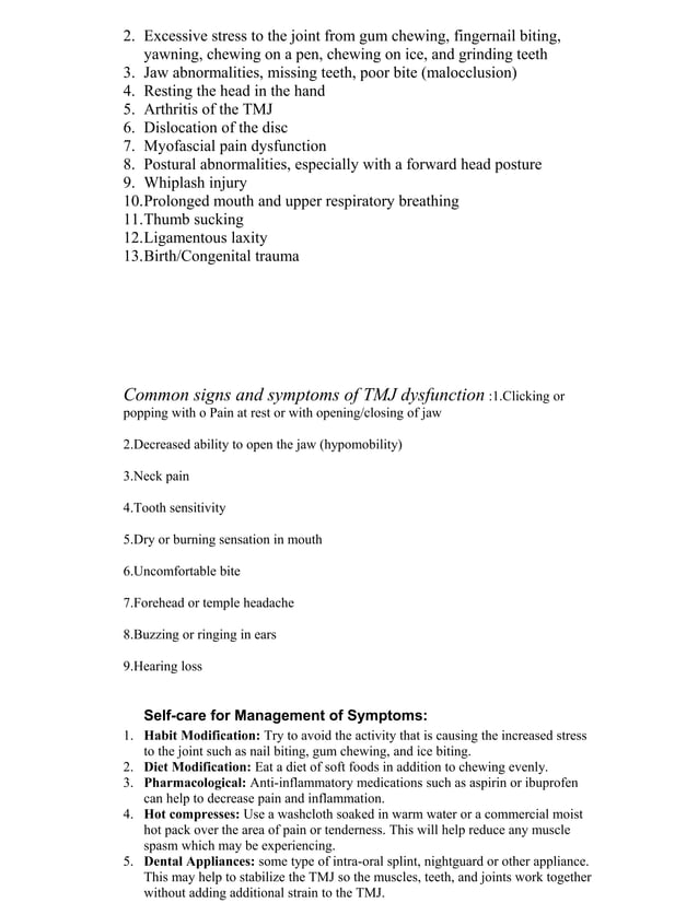 Tmj dislocation | DOC | Physical Therapy | Wellness