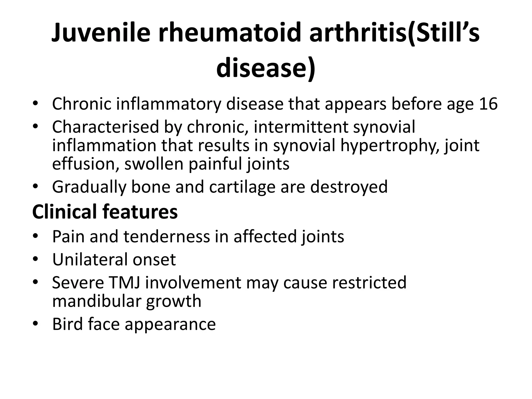 Clinical features,presentation,clinical and surgical management of TMJ ...
