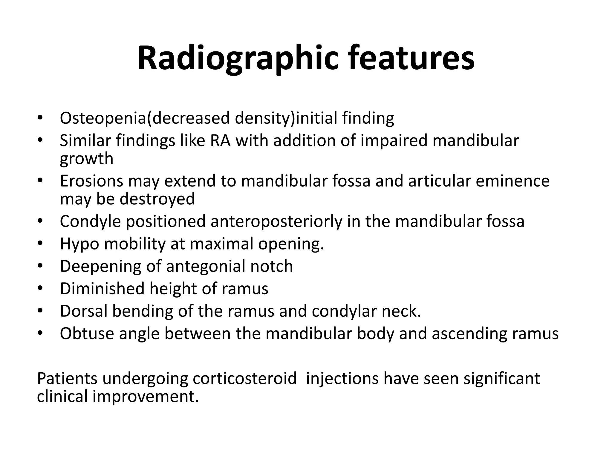 Clinical features,presentation,clinical and surgical management of TMJ ...