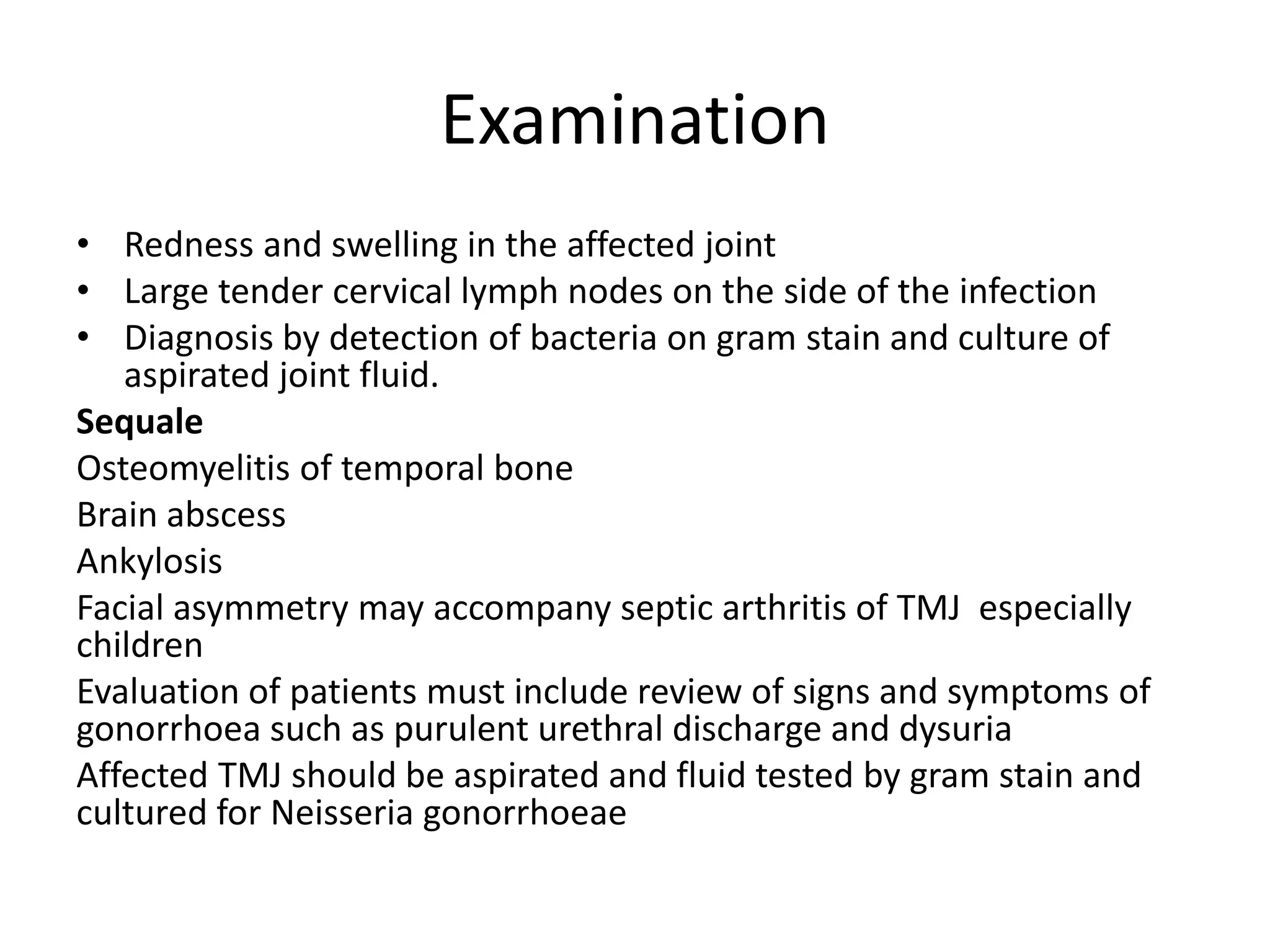 Clinical features,presentation,clinical and surgical management of TMJ ...