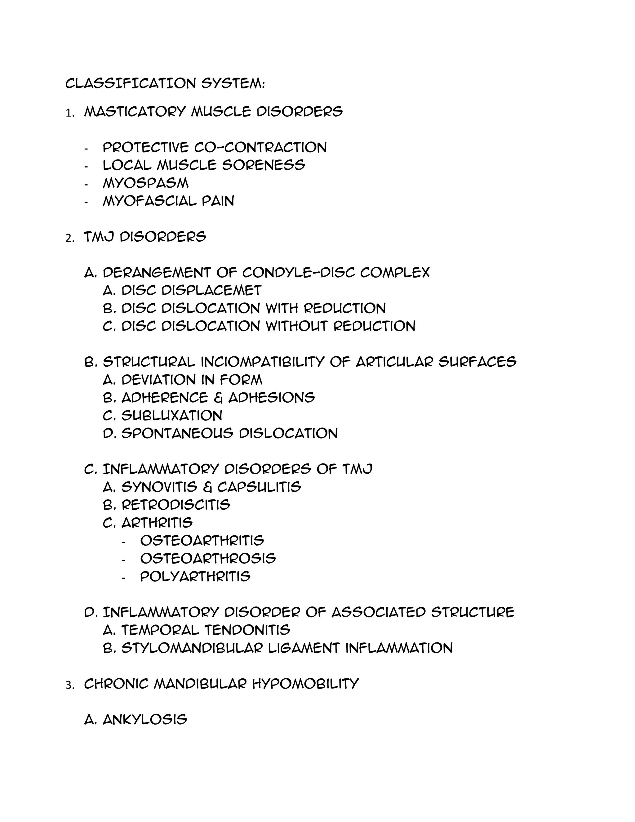Tmj disorders | DOCX