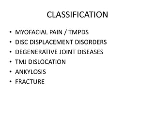 Tmj disorders | PPTX
