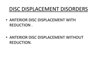 Tmj disorders | PPTX