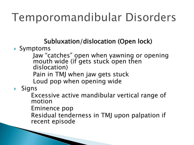 Tm j examination | PPTX | Bone and Joint Conditions | Diseases and ...