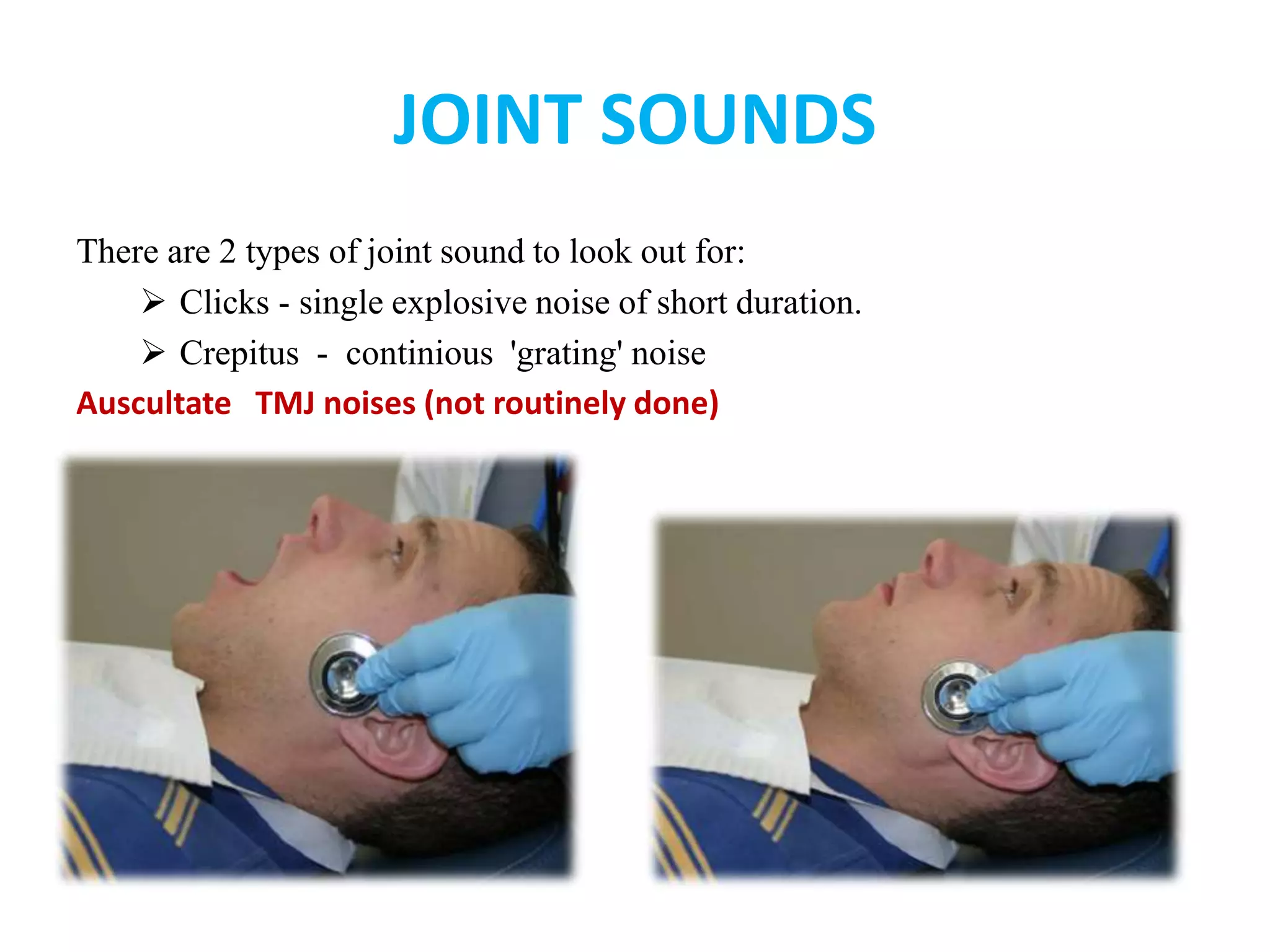 Tmj examination & imaging | PPTX