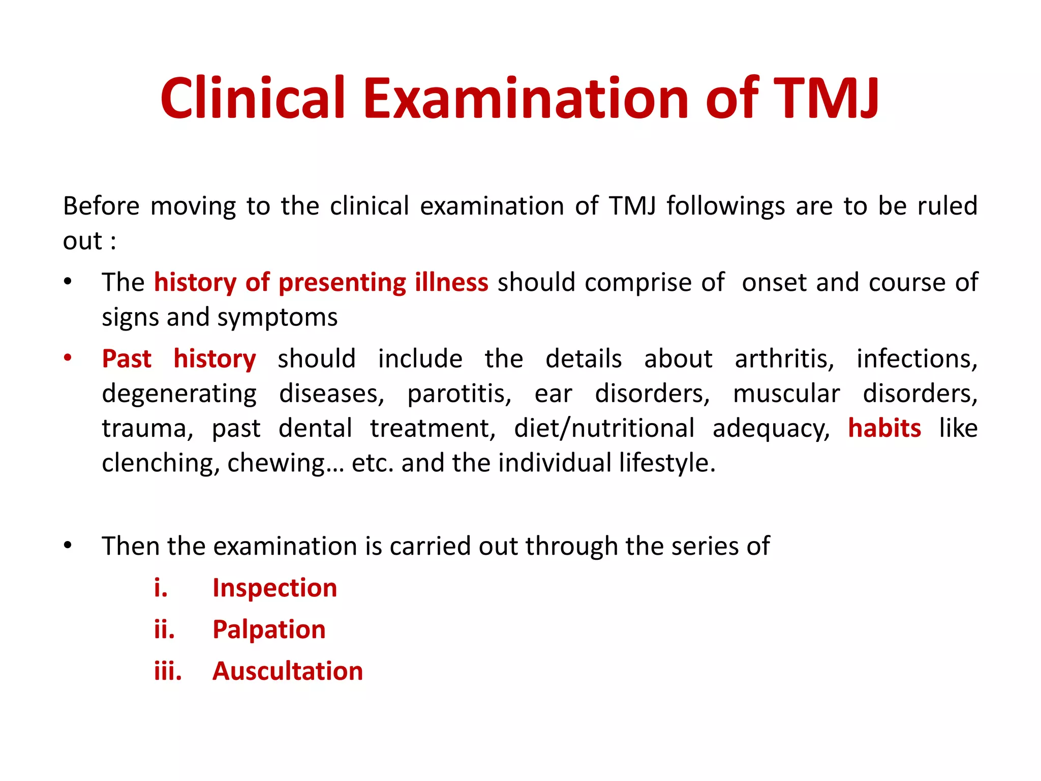 Tmj examination & imaging | PPTX