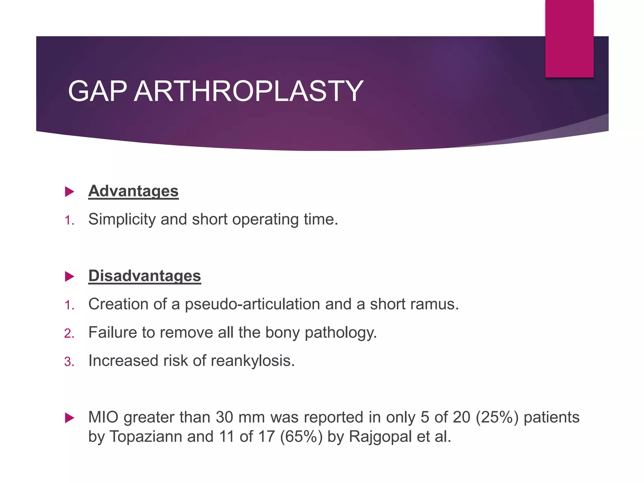 Kaban protocol tmj ankylosis treatment orignal 1990 | PPTX