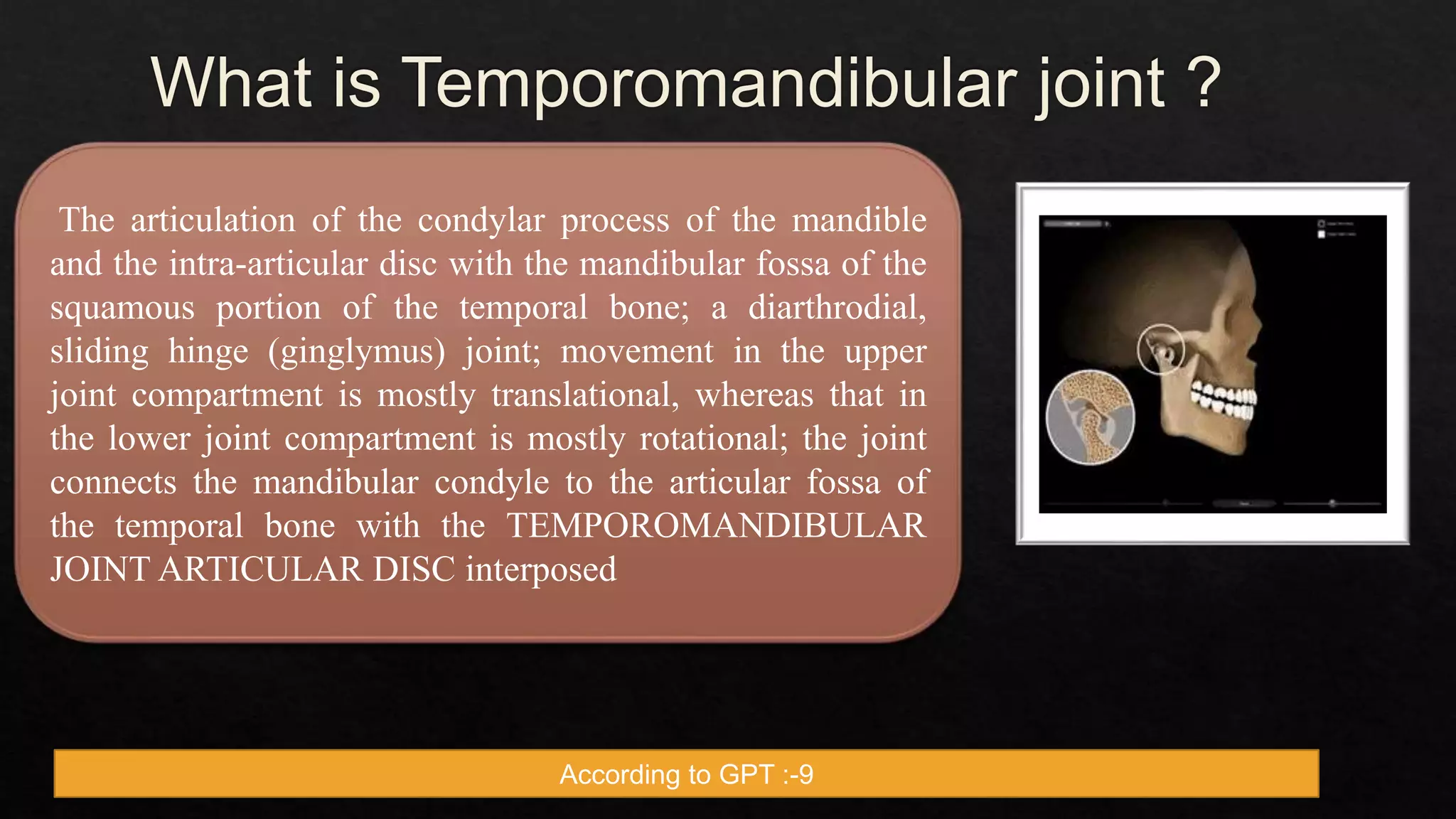 TMJ & ITS PROSTHODONTICS IMPLICATION | PPTX