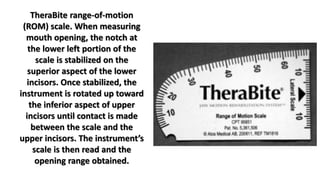 TMJ MOTION MEASUREMENTS | PPTX