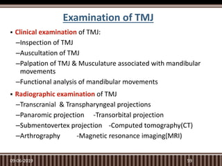TMJ and Its Applied Aspects in Prosthodontics | PPTX