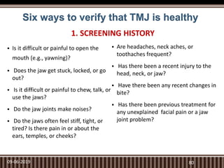 TMJ and Its Applied Aspects in Prosthodontics | PPTX