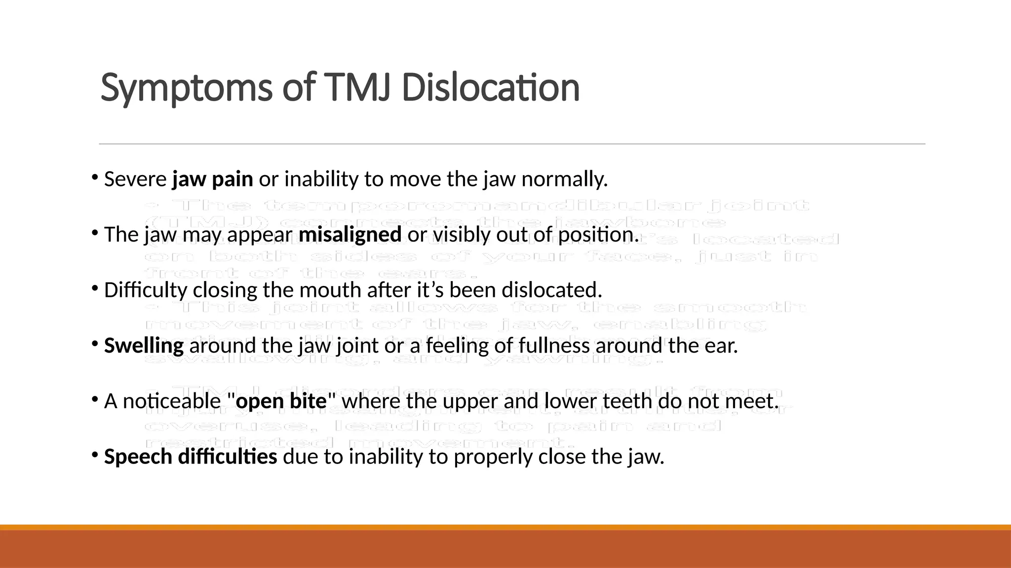 Difference between TMJ subluxation and dislocation. pptx | PPTX