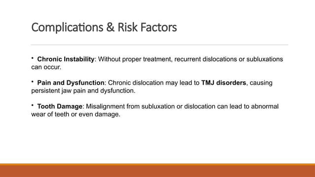 Difference between TMJ subluxation and dislocation. pptx | PPTX