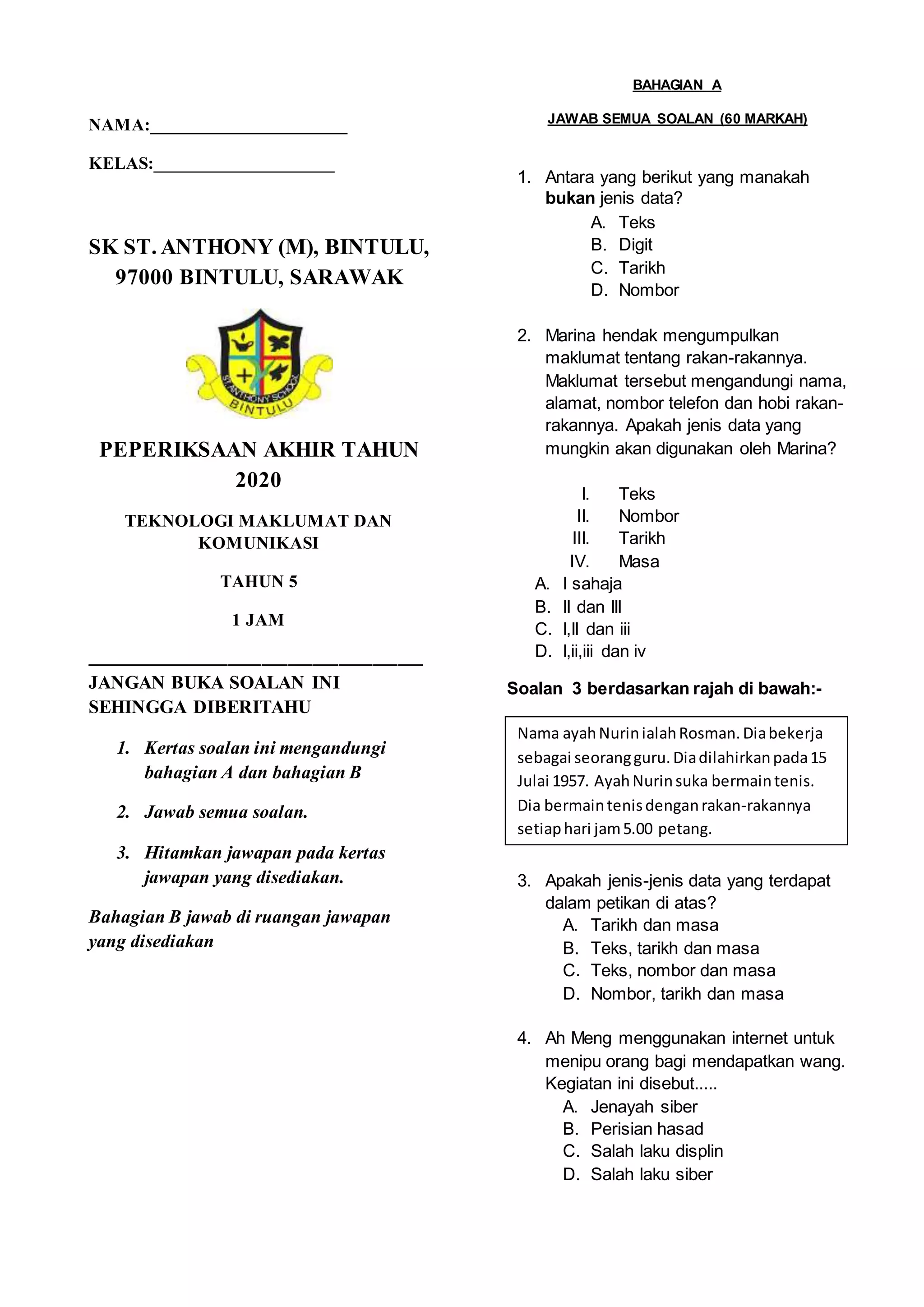 Tmk bhgn a 19 pat thn 5 | PDF