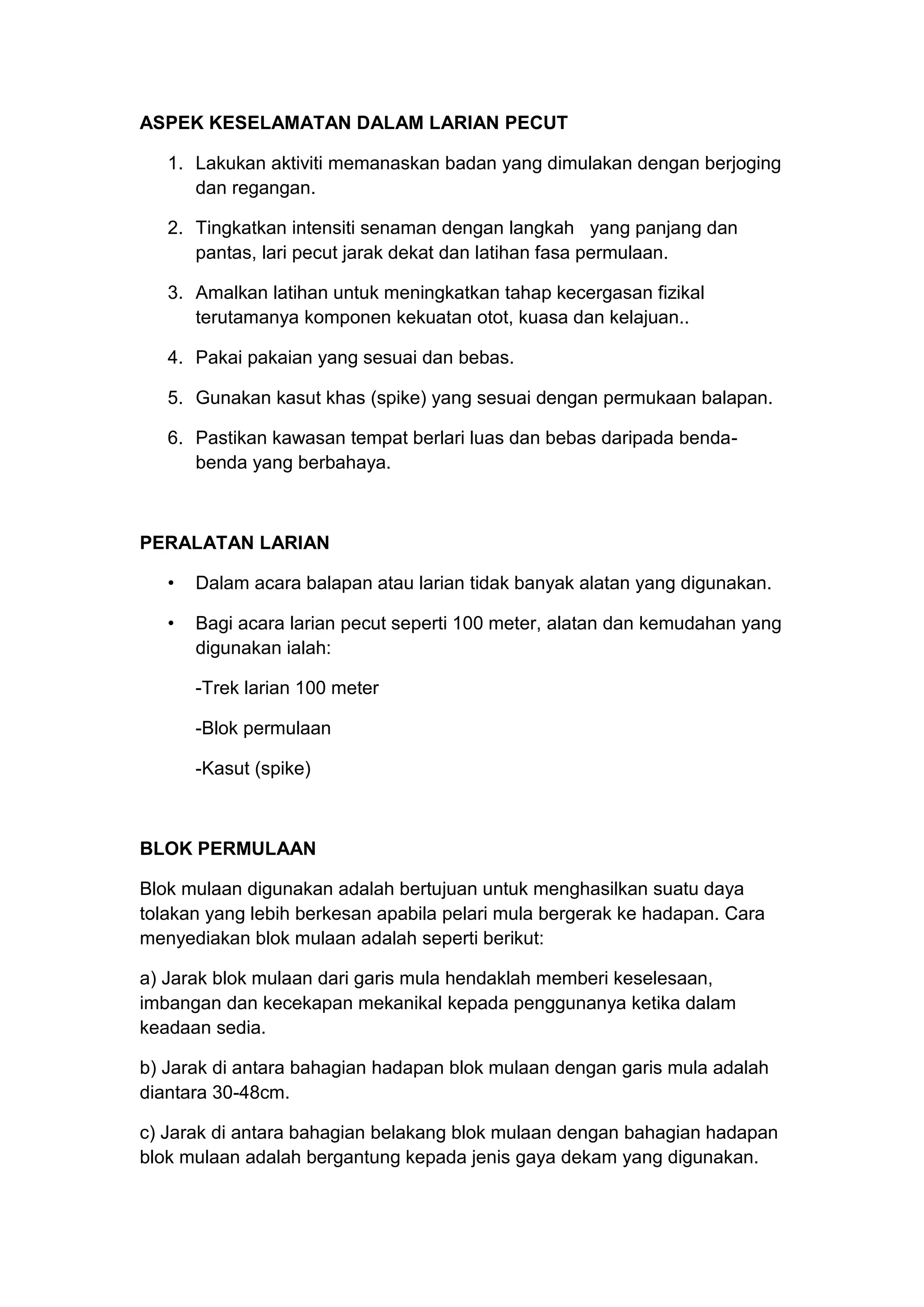 Lari Pecut 100 meter | DOCX