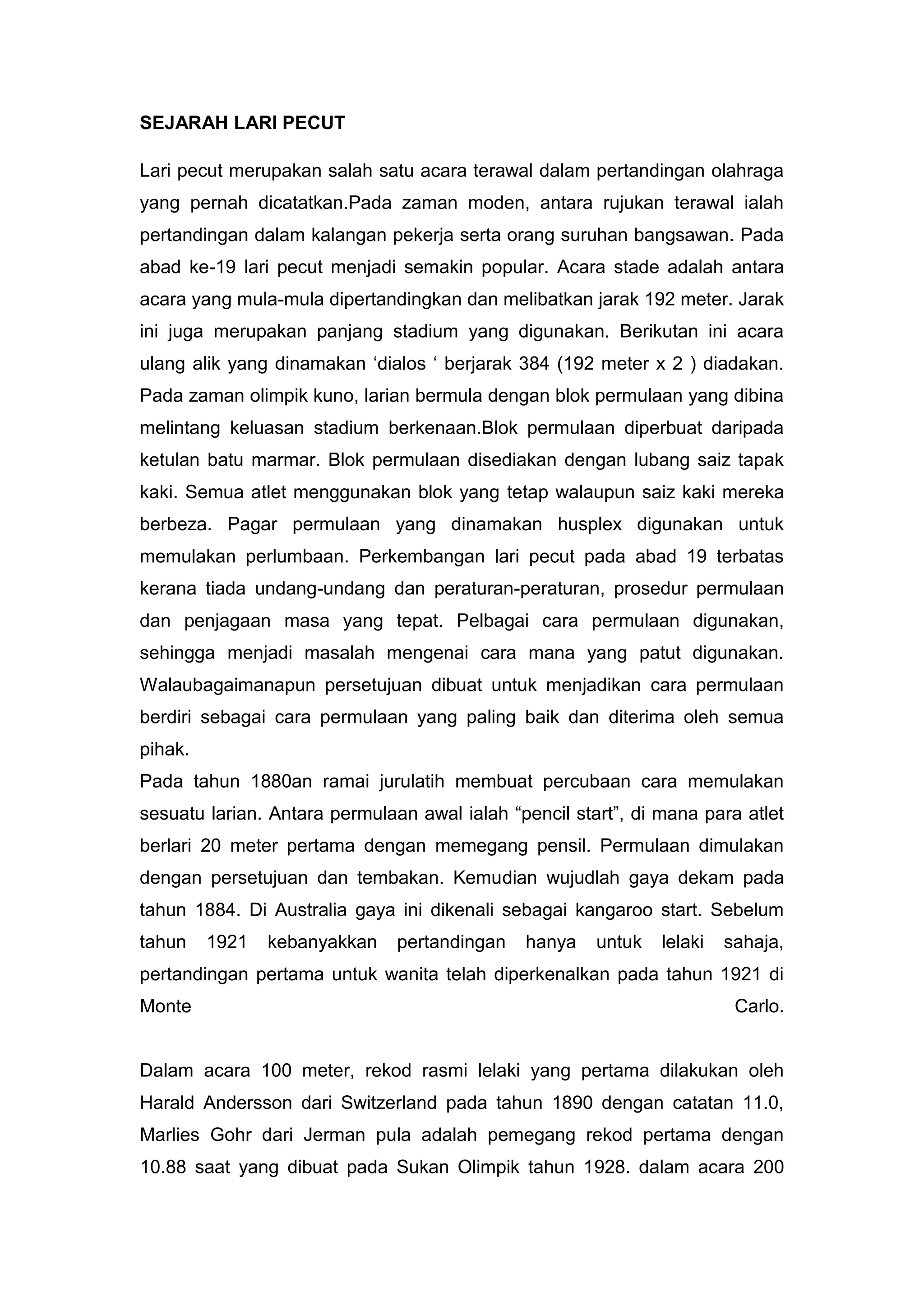 Lari Pecut 100 meter | DOCX