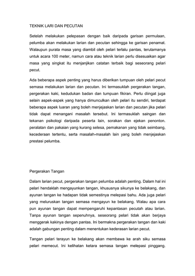 Lari Pecut 100 meter | DOCX