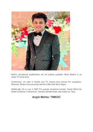 TMKOC Cast A List Of Current Actors Who Are Part Of The Show.pdf