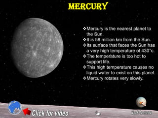 Description Of The Planet Mercury