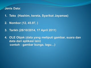 MEMAHAMI DATA DAN MAKLUMAT | PPT