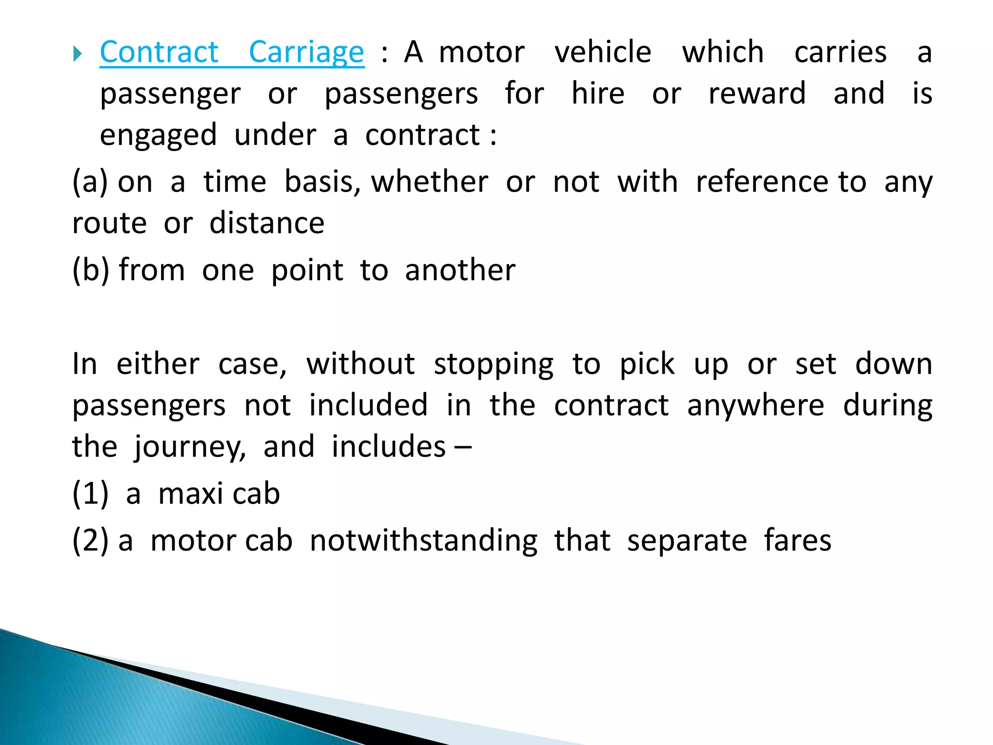 Motor Vehicle Act Definitions | PPTX