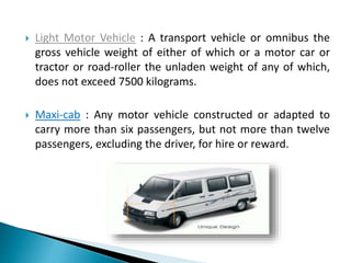 Motor Vehicle Act Definitions | PPTX