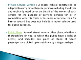 Motor Vehicle Act Definitions | PPTX