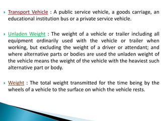 Motor Vehicle Act Definitions | PPTX