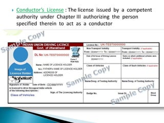 Motor Vehicle Act Definitions | PPTX