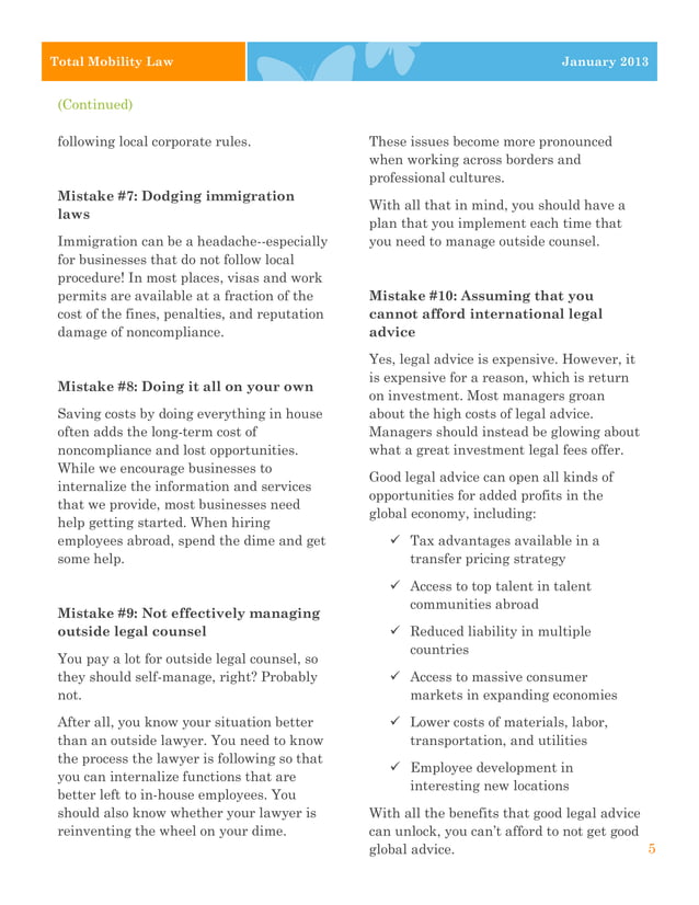 Total Mobility Law: January 2013 | PDF