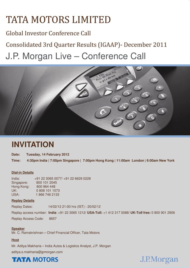 Tml Q3 Fy12 Concall | PDF