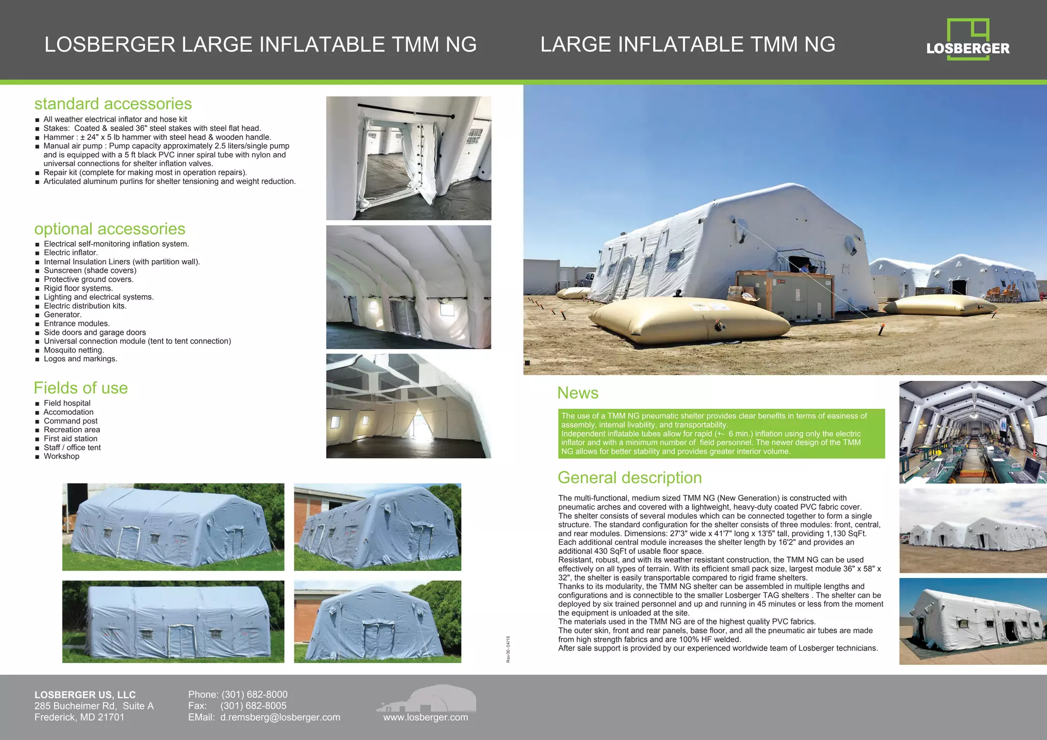 Losberger Large Inflatable Rapid Deployment Shelter - TMM | PDF