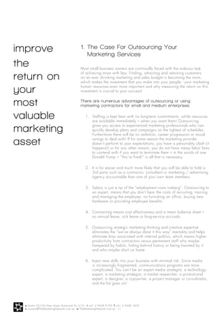 Small Business Marketing - When to Outsource. | PDF