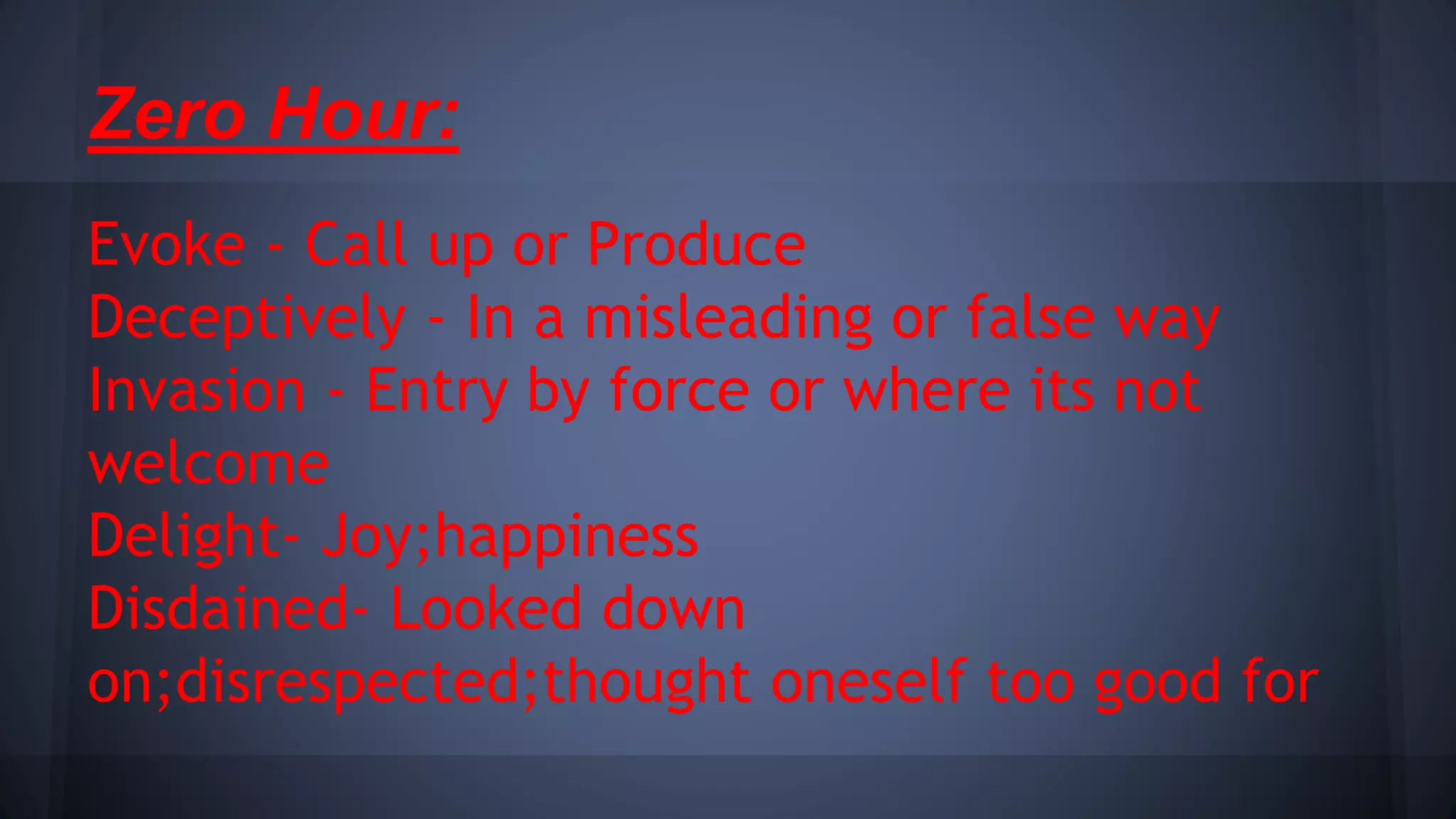 Zero hour | PPTX