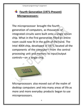 computer history and generations | DOCX