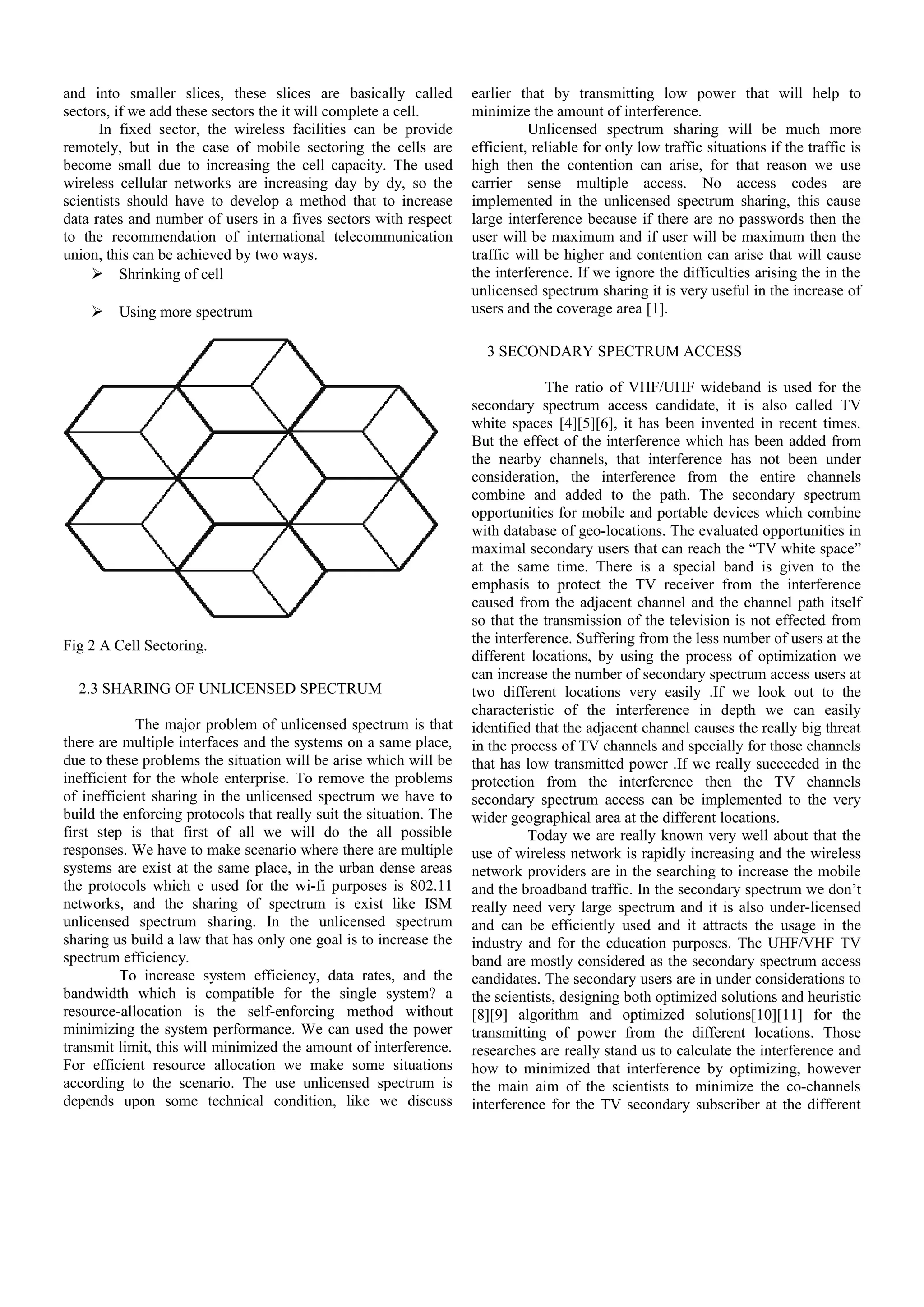Licensed Spectrum sharing, Unlicensed Spectrum sharing and Secondary ...