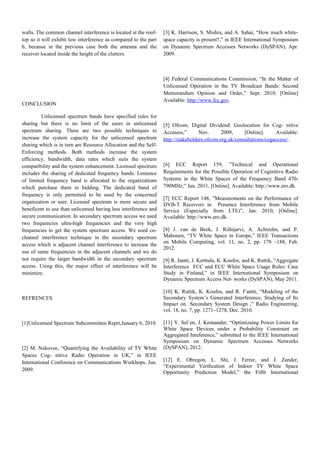 Licensed Spectrum sharing, Unlicensed Spectrum sharing and Secondary Spectrum Access | DOC