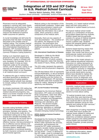 24: Integration of ICD and ICF Coding in U.S. Medical School Curriculum ...